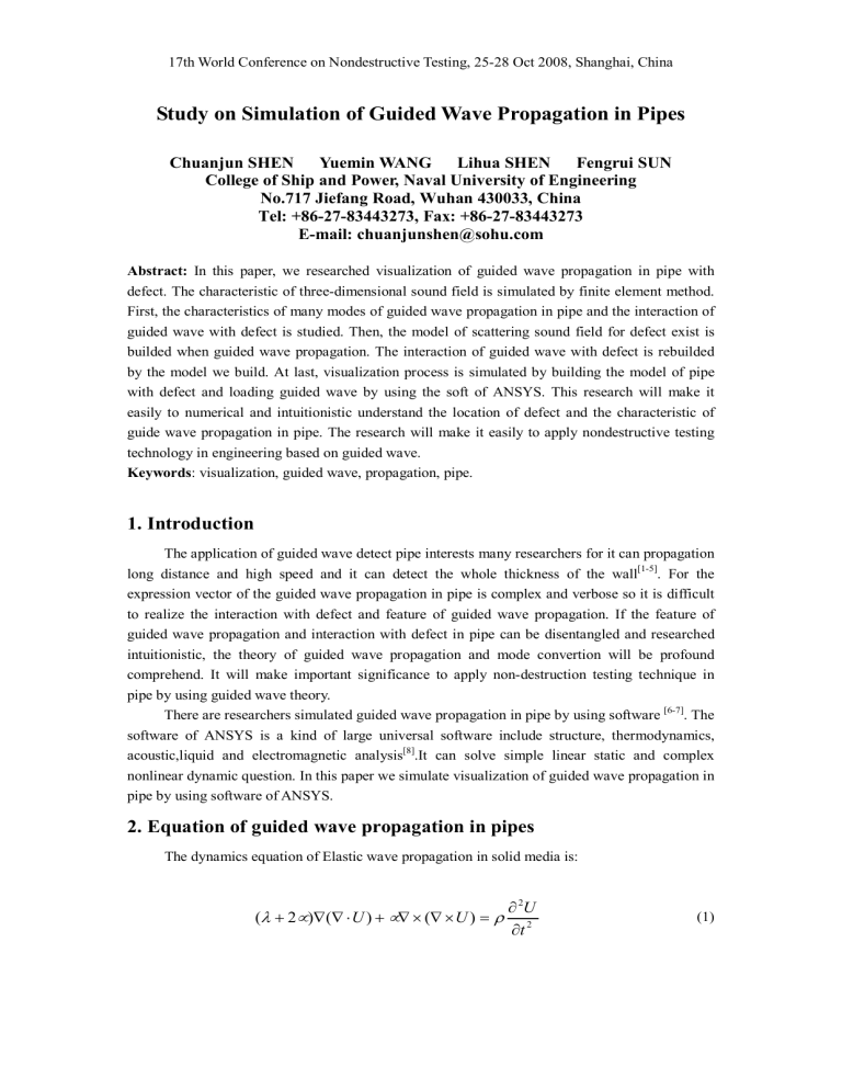 Guided Wave Simulation in Pipes: Finite Element Analysis
