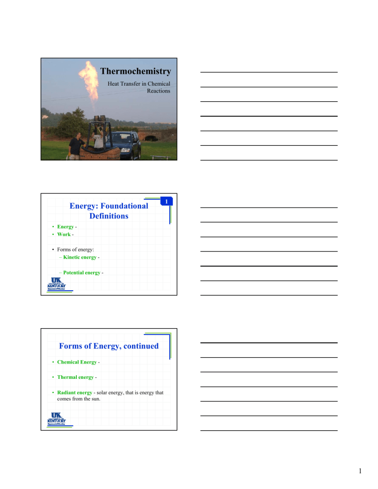 Thermochemistry: Heat Transfer in Chemical Reactions