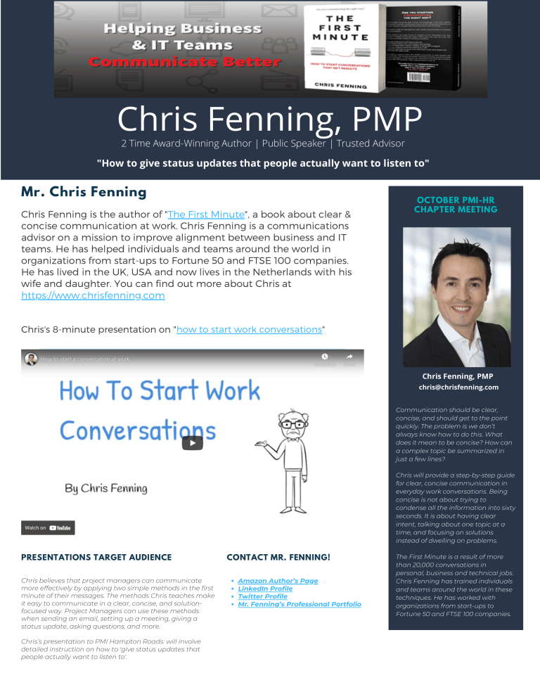 Speaker Overview Template