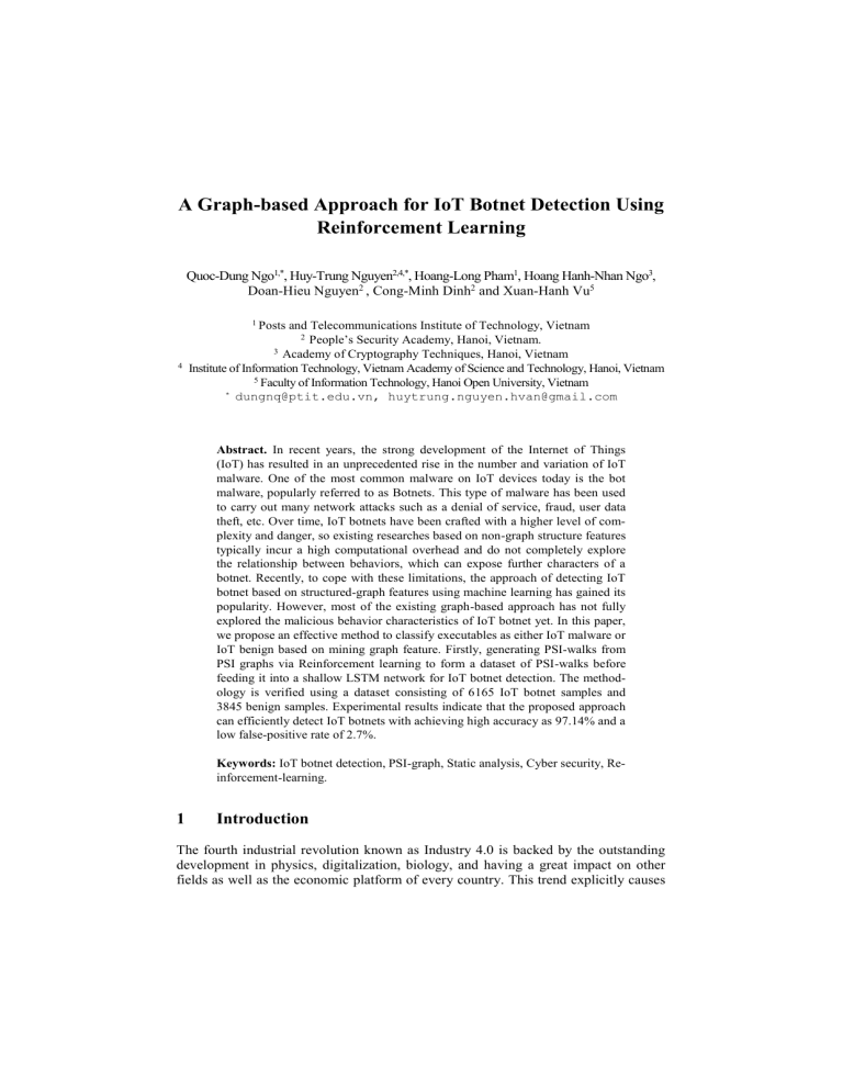 A Graph Based Approach For Iot Botnet Detection Using