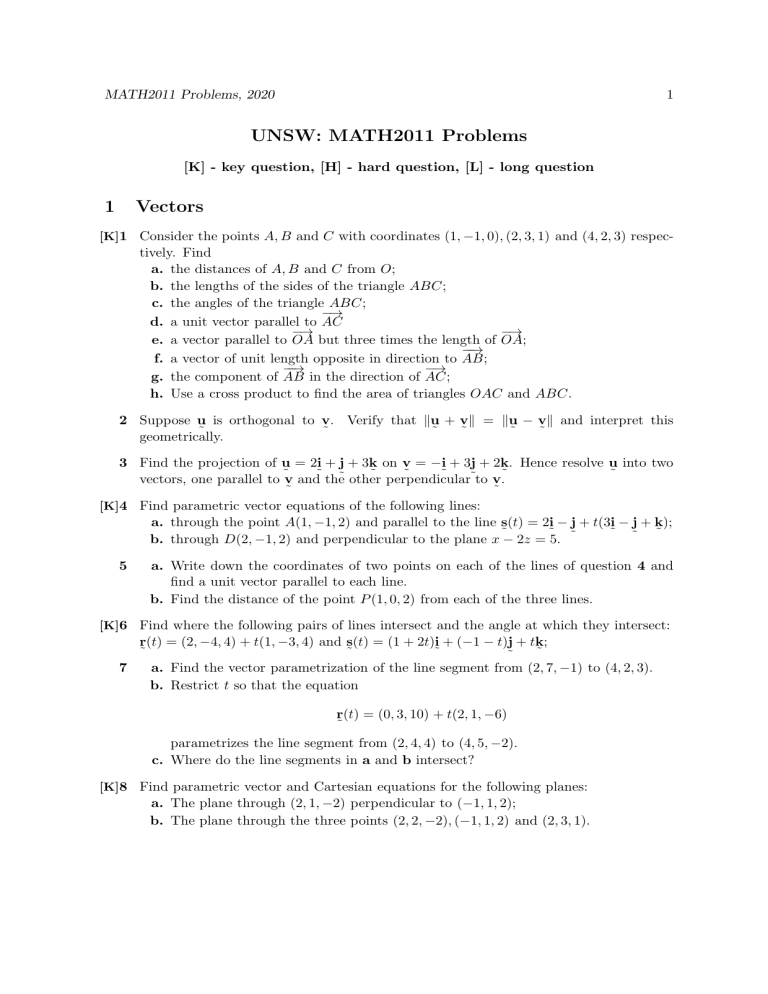 Math2011 Problems2021