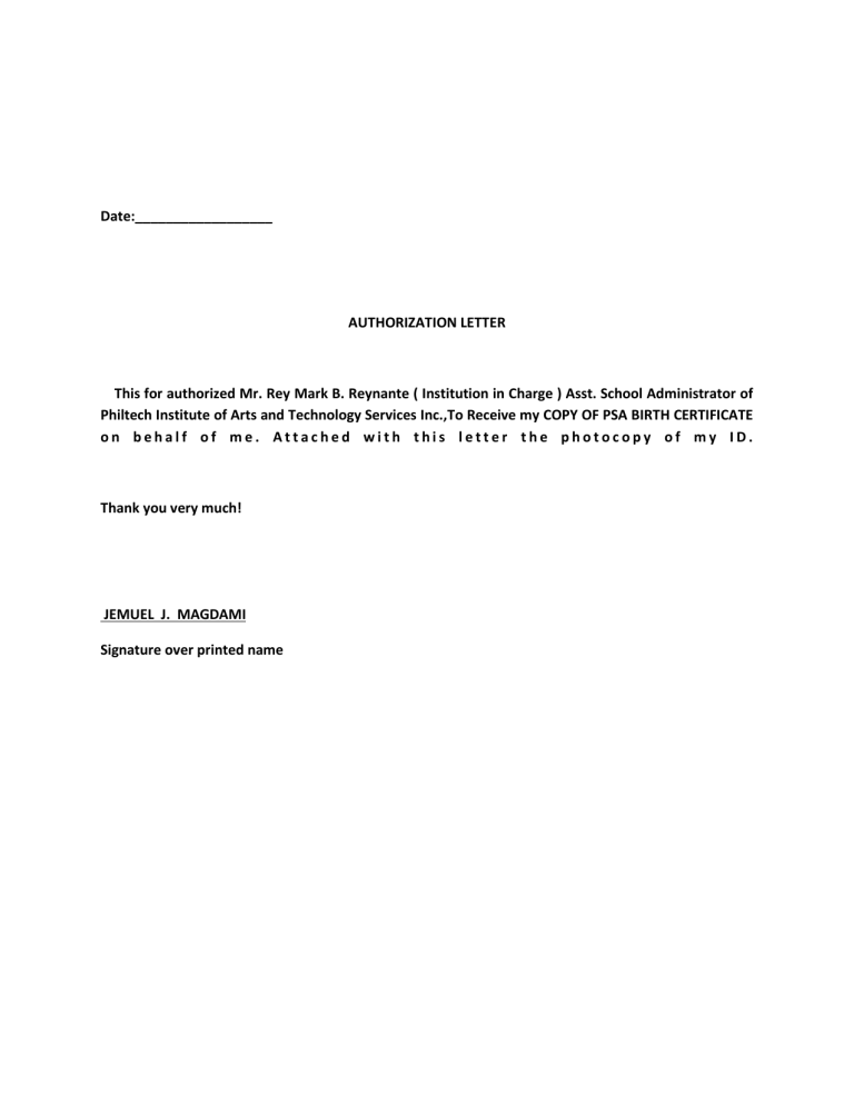 Authorization Letter Psa Birth Certificate Pdf Birth Certificate Vrogue