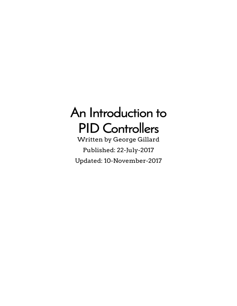 Introduction to PID Controllers