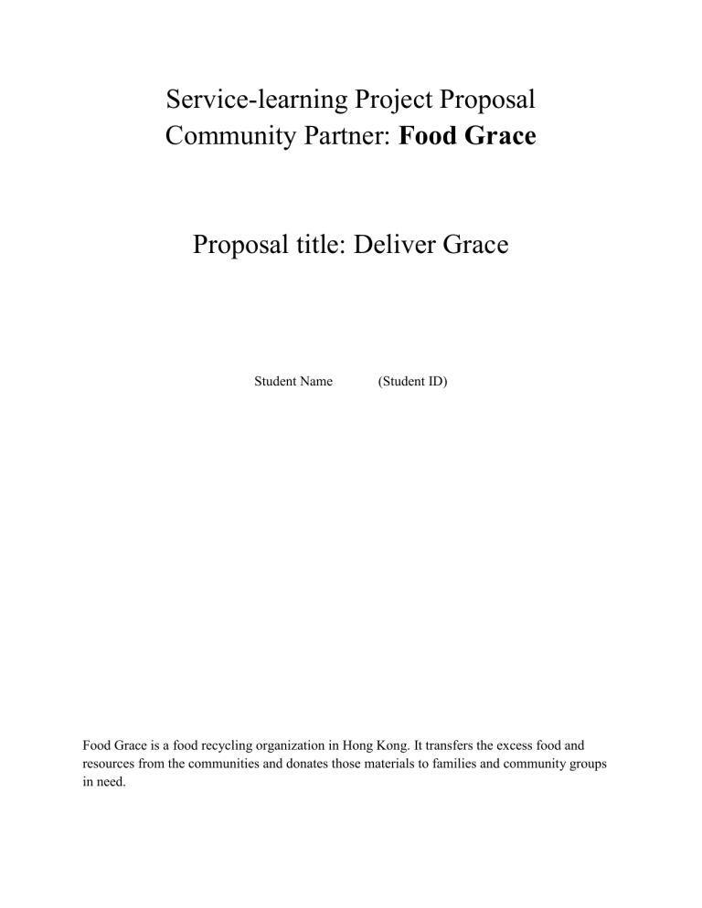 Service Learning Project Proposal