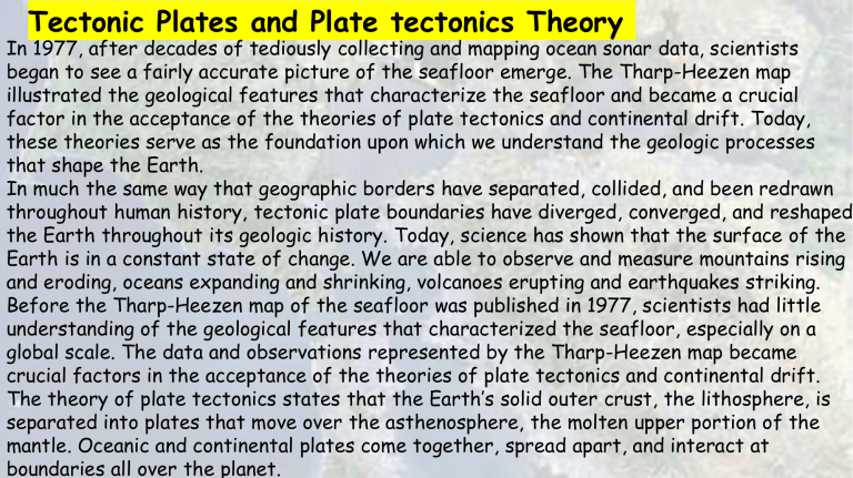 Tectonic Plates & Plate Tectonics Theory