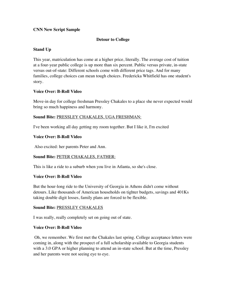 CNN News Script Sample
