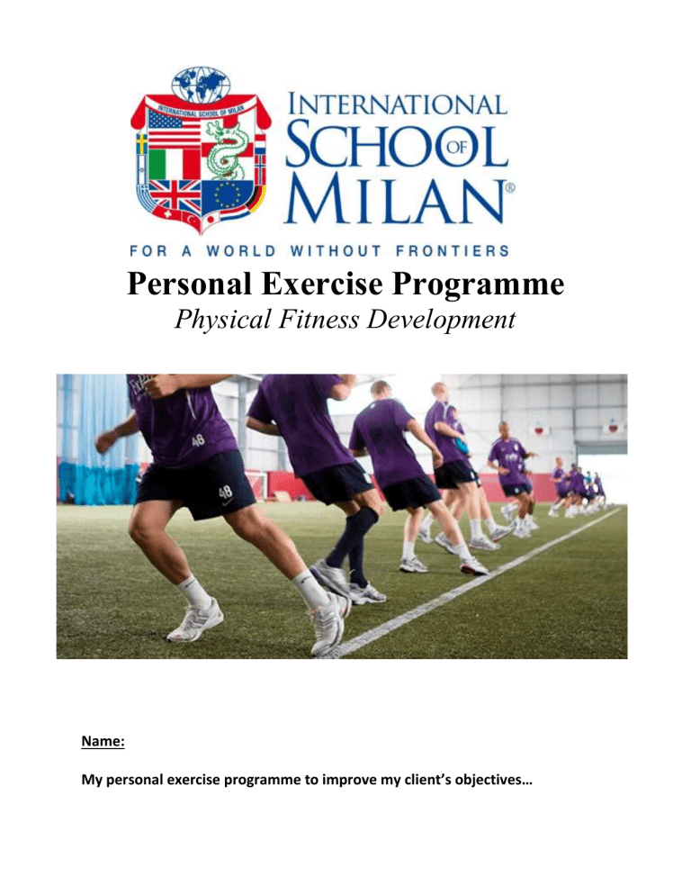 Personal Exercise Programme for Tennis Fitness