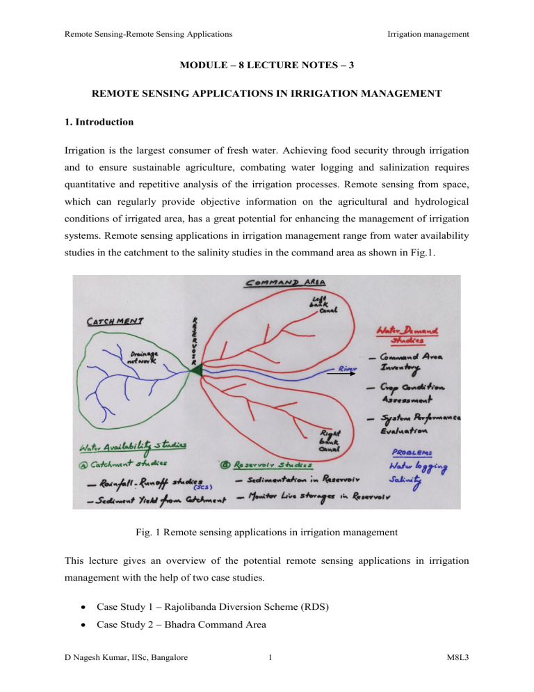Remote Sensing in Irrigation Management Lecture Notes
