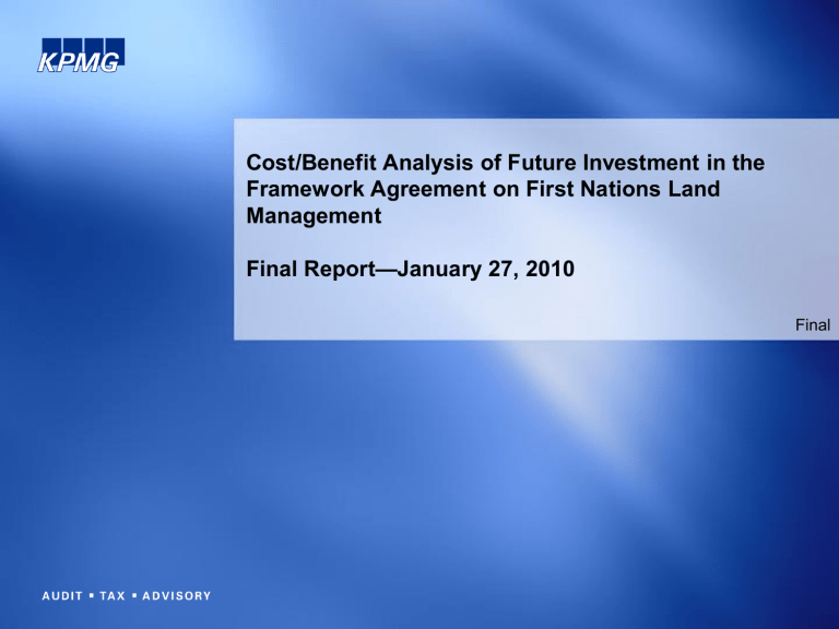 KPMG FA Benefits Report FINAL Jan 27 2010 1 KPMG FA Benefits Report FINAL Jan 27 2010 1