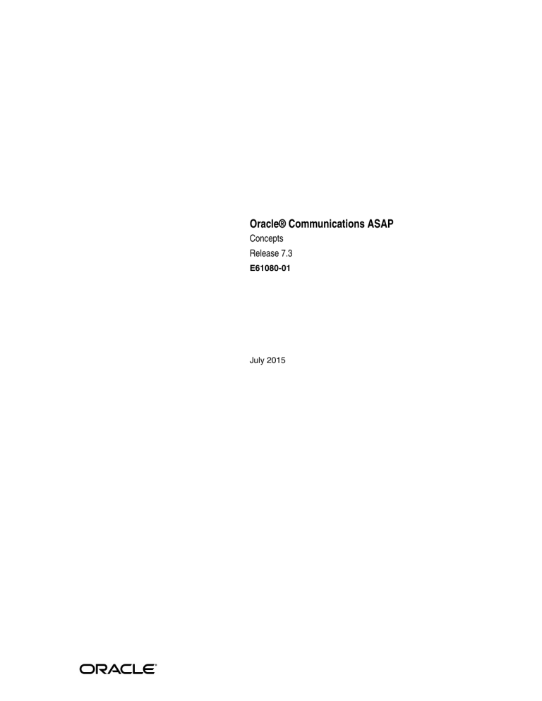 Oracle ASAP Concepts: Service Activation Platform Overview