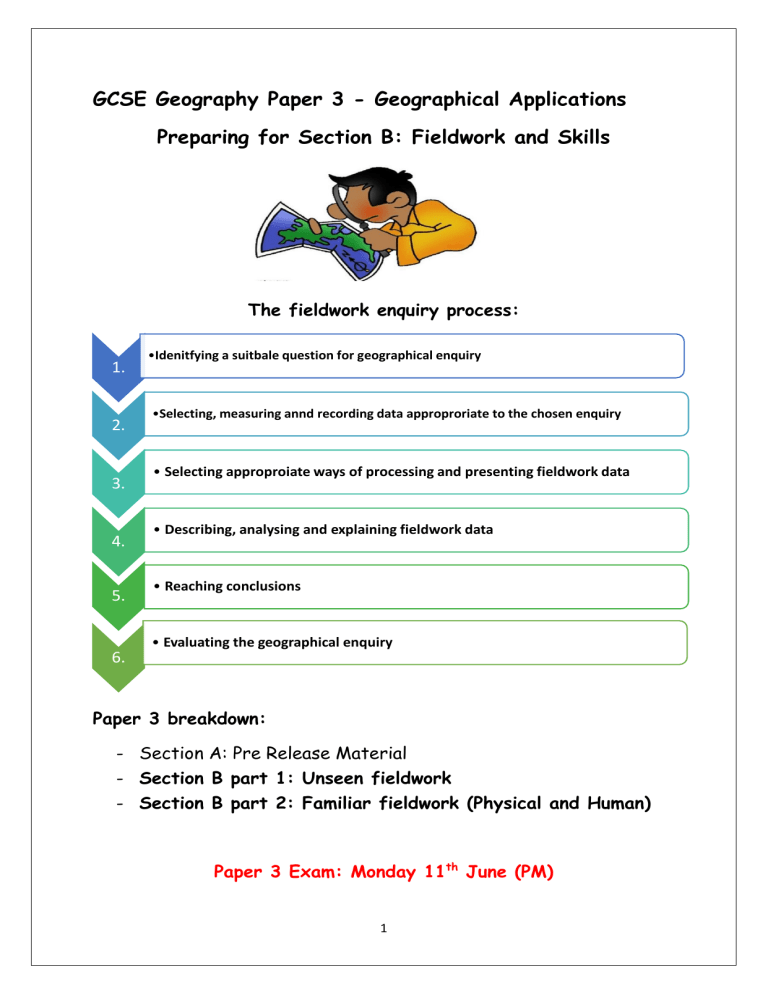 GCSE Geography Fieldwork Skills Worksheet