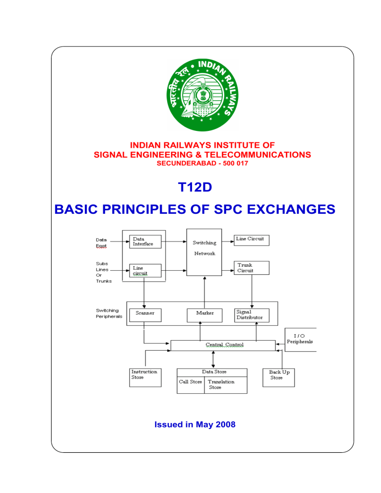 SPC Exchanges: Basic Principles - Telecommunications