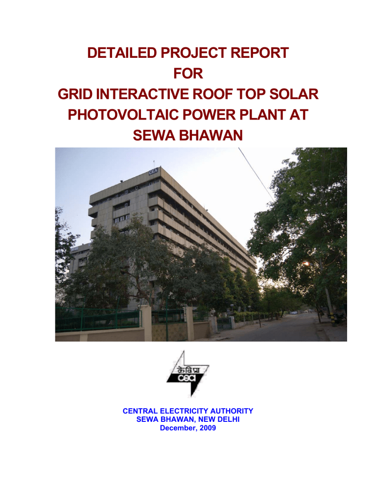Rooftop Solar PV Plant Project Report: Sewa Bhawan