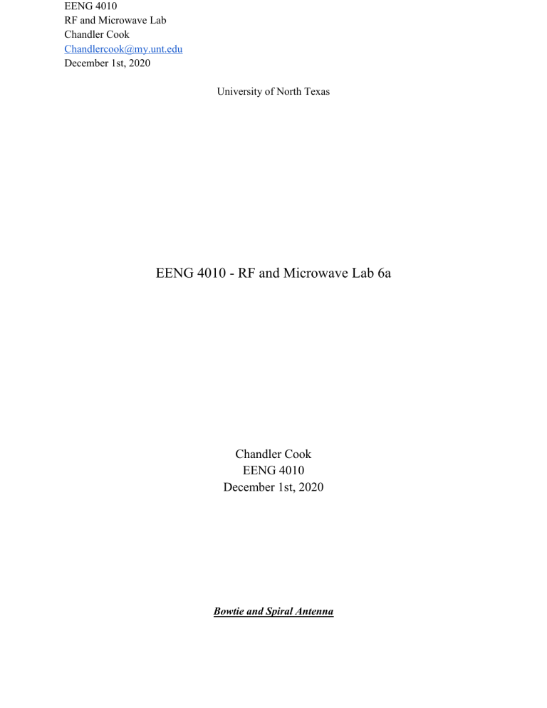 RF Microwave Lab Report: Antennas & Filters