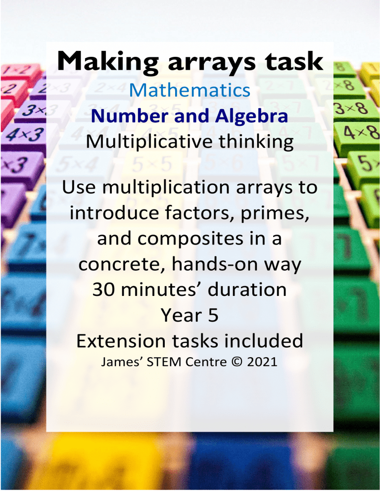Making Arrays Task: Factors, Primes, Composites