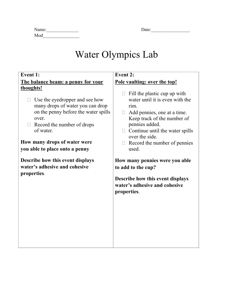 Water Olympics