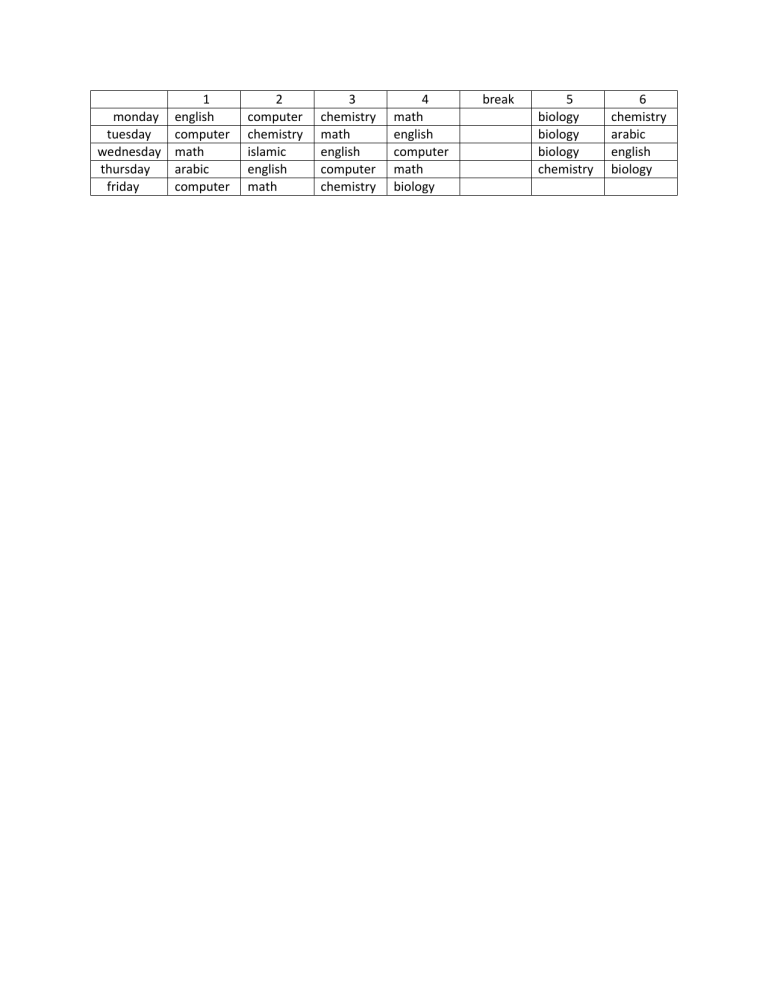 Time Table