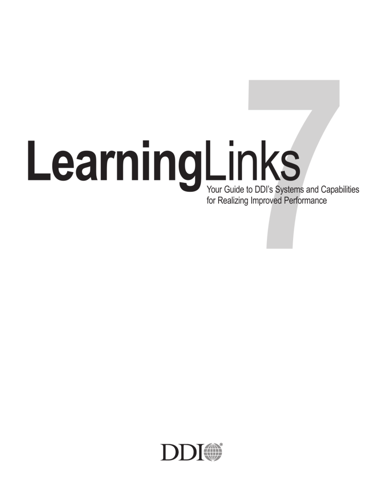 DDI LearningLinks: Training & Development Guide
