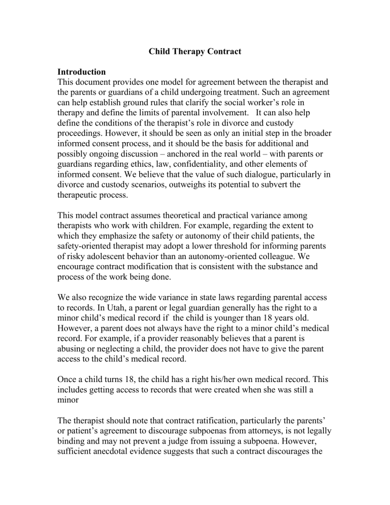 Sample Form child Therapy Sample Form child Therapy