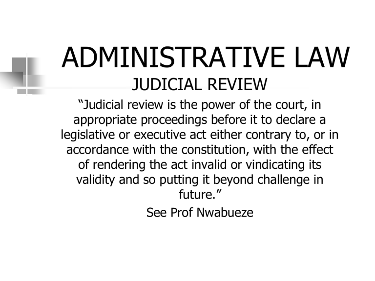 Administrative Law: Judicial Review Concepts