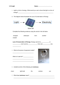Physics Light Worksheet: Frequency, Illumination, Distance