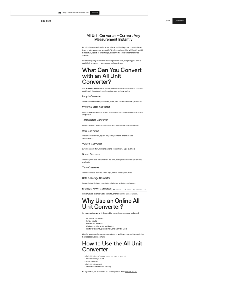 All Unit Converter - Convert Any Measurement Instantly