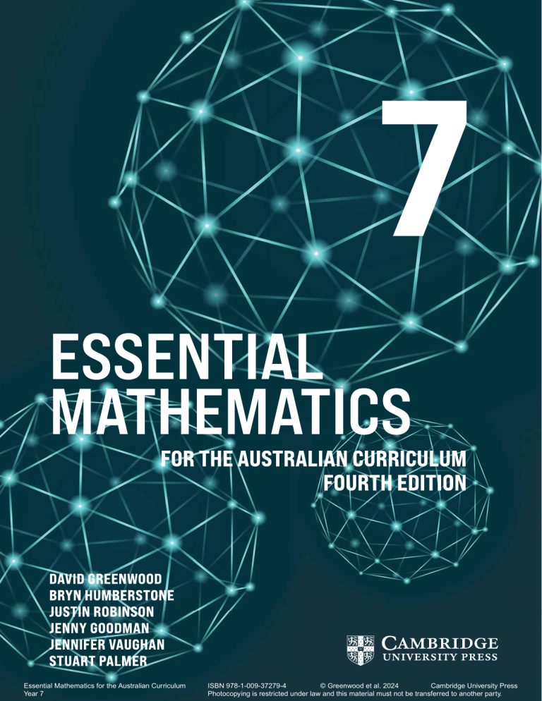 Essential Mathematics Year 7 Australian Curriculum