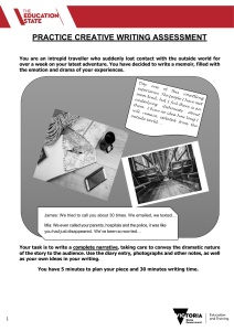 Creative Writing Assessment: Traveler's Memoir