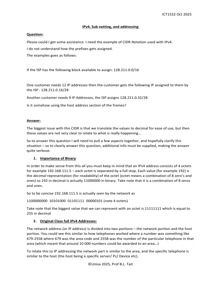 IPv4 Subnetting and CIDR Notation Explained