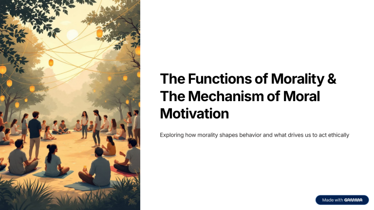 Functions of Morality & Moral Motivation