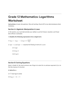 Logarithm Rules Cheat Sheet: Algebra, Trig, Calculus
