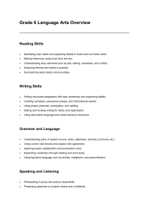 Grade 6 Language Arts Curriculum Overview