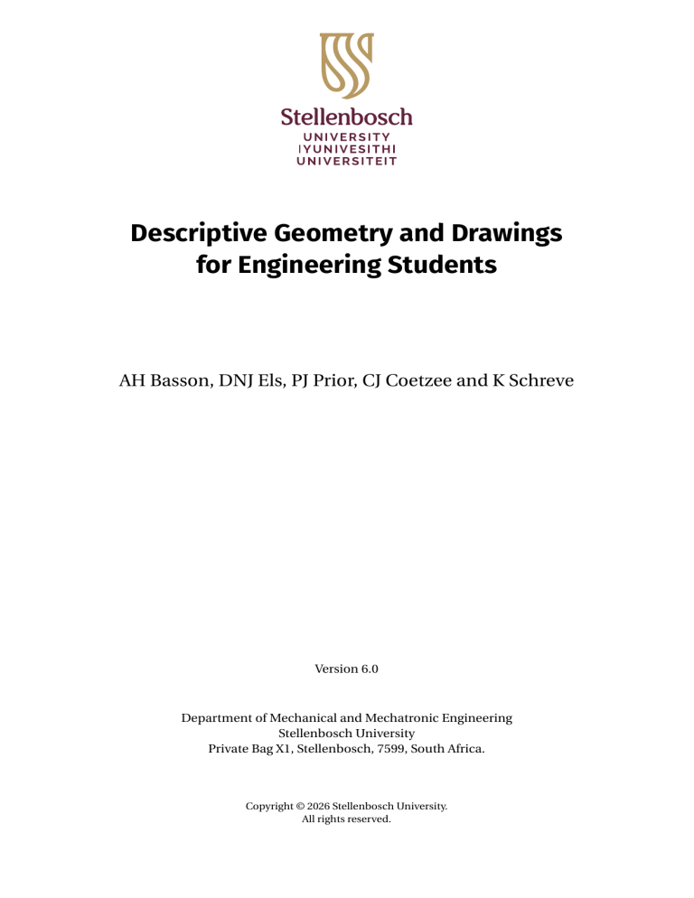 Descriptive Geometry and Drawings for Engineering Students