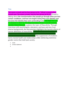 The Mask You Live In Worksheet: Exploring Masculinity