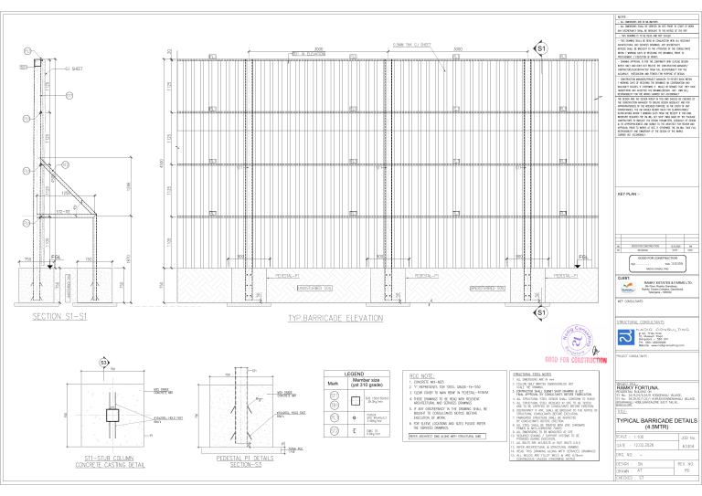 Typical Barricade Details Technical Drawing