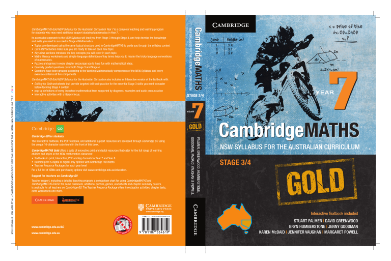 CambridgeMATHS Gold Year 7 NSW Syllabus Textbook