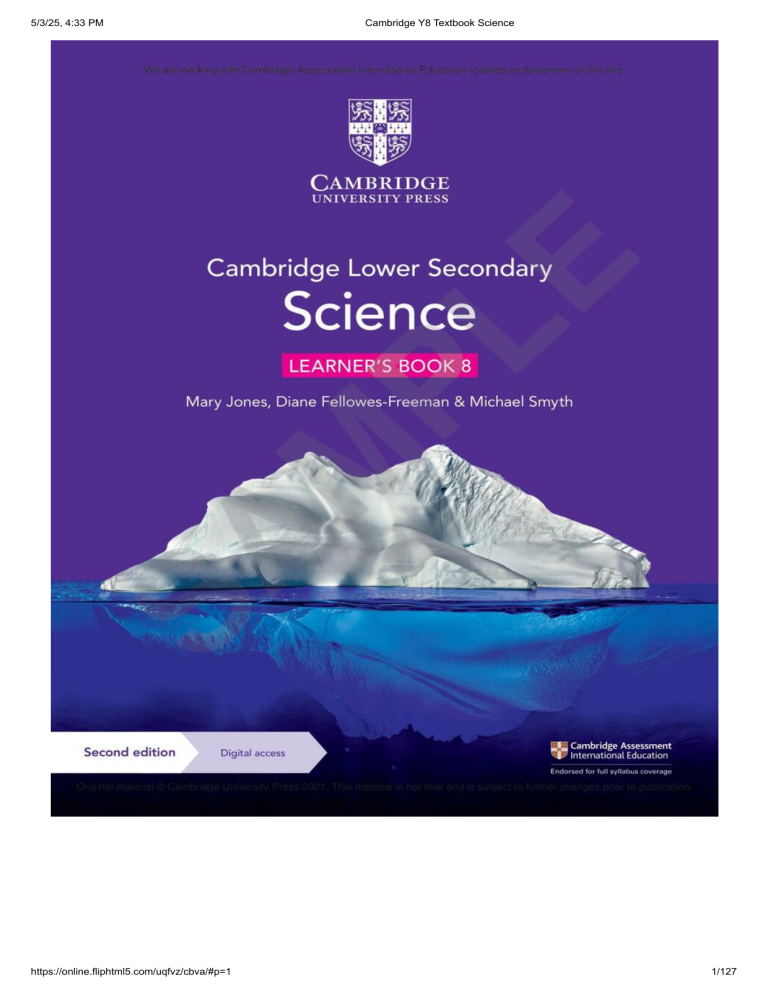 Cambridge Y8 Science Textbook