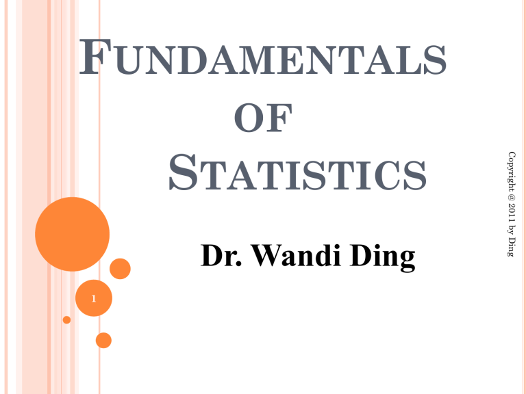 Fundamentals of Statistics Textbook by Dr. Wandi Ding