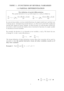 Partial Differentiation in Multivariable Calculus