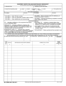 Equipment Inspection & Maintenance Worksheet (DA Form 2404)