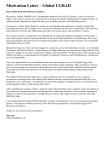 Global UGRAD Motivation Letter Example