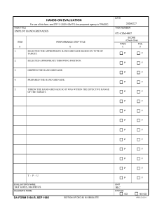 Hand Grenade Safety Check Training Worksheet