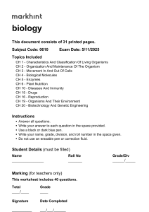 Chemistry Worksheet 0620 | Exam Prep