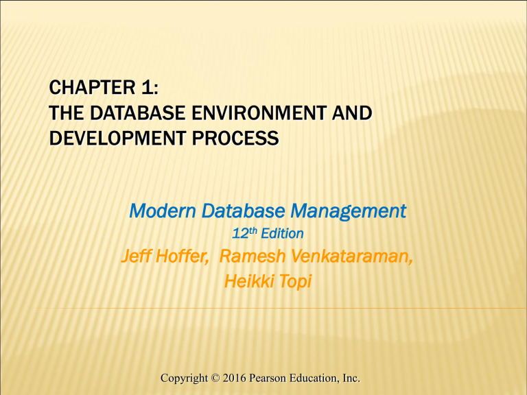 Chapter 1: Database Environment & Development Process