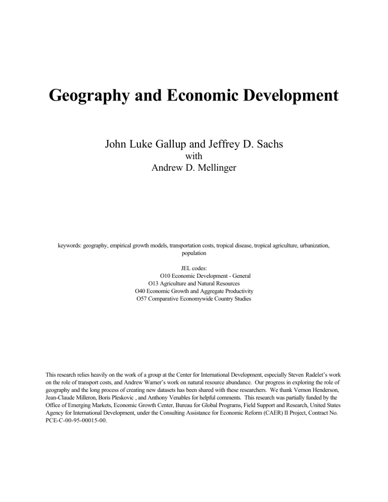 Geography and Economic Development: Research Paper