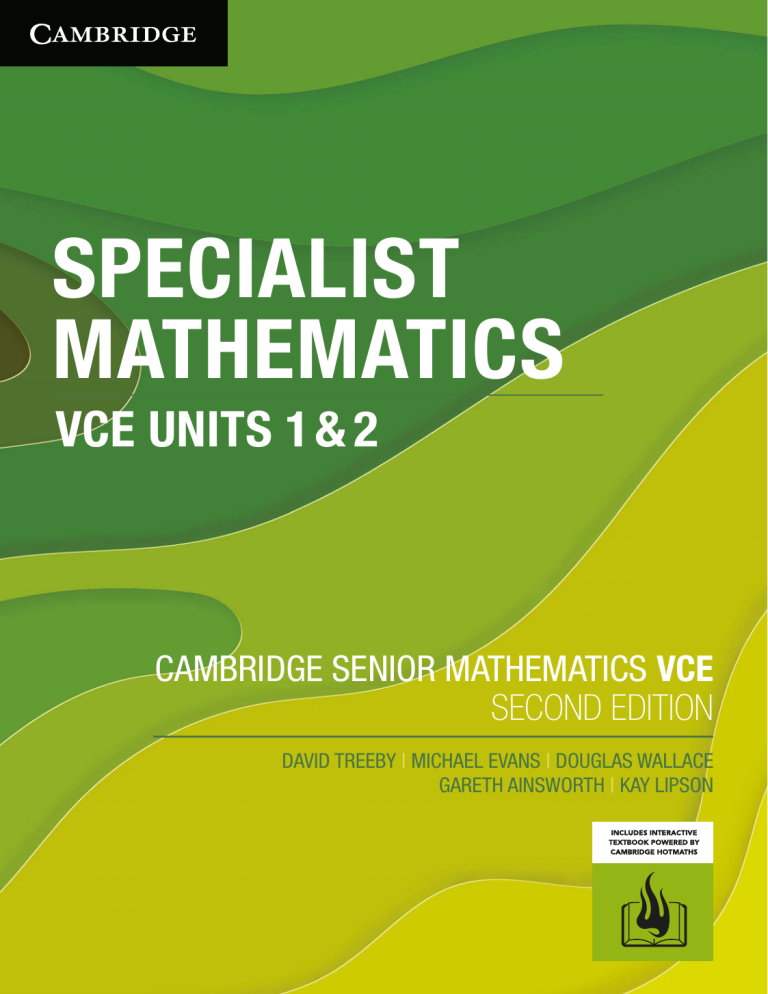 Specialist Mathematics VCE Units 1 & 2 Textbook