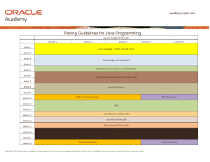 Java Fundamentals Pacing Guide