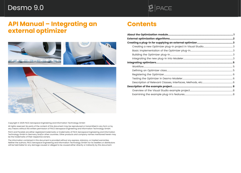 Desmo 9.0 API Manual: Integrating External Optimizers