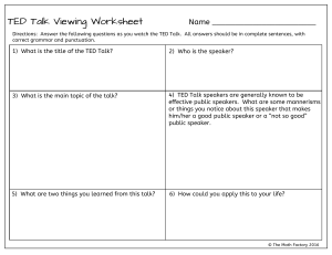 TED Talk Evaluation Worksheet