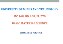 Basic Material Science Lecture Notes - University of Mines and Technology